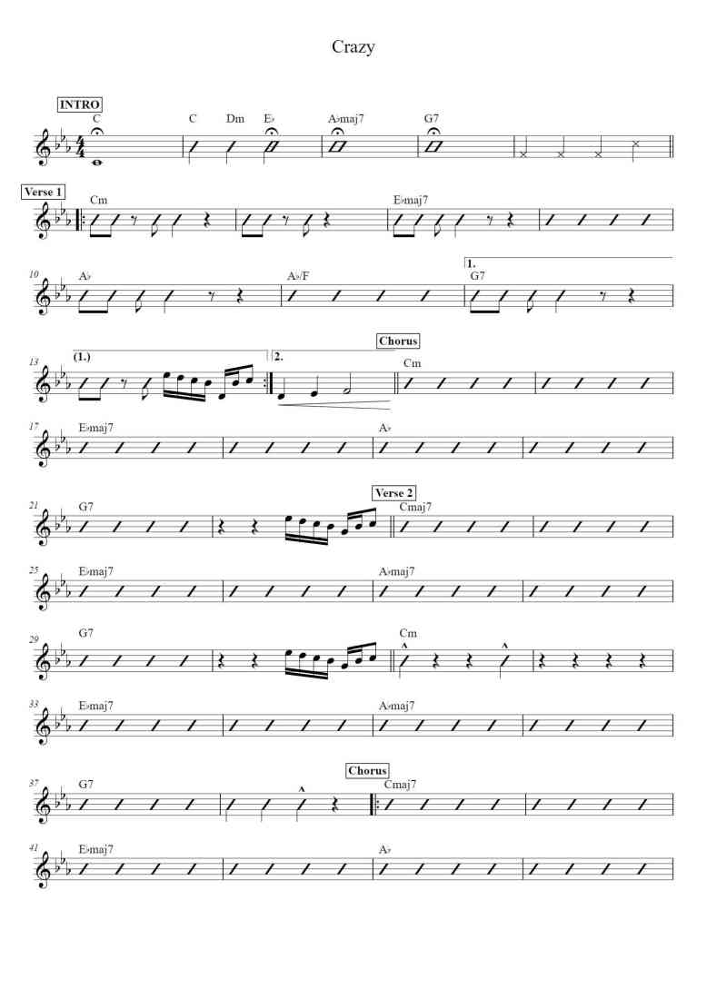 'Crazy' - Piano Sheet Music By Scary Pockets | TOPiano