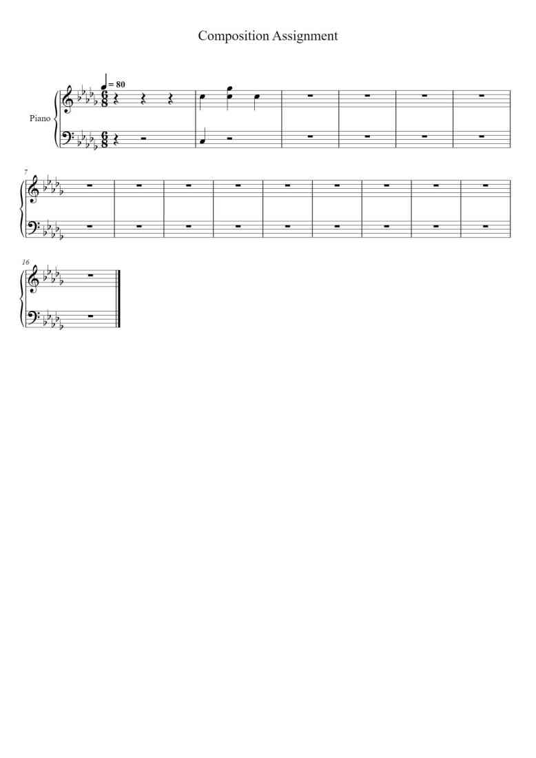 'Composition Assignment' - Piano Sheet Music By Katherine Friesen | TOPiano