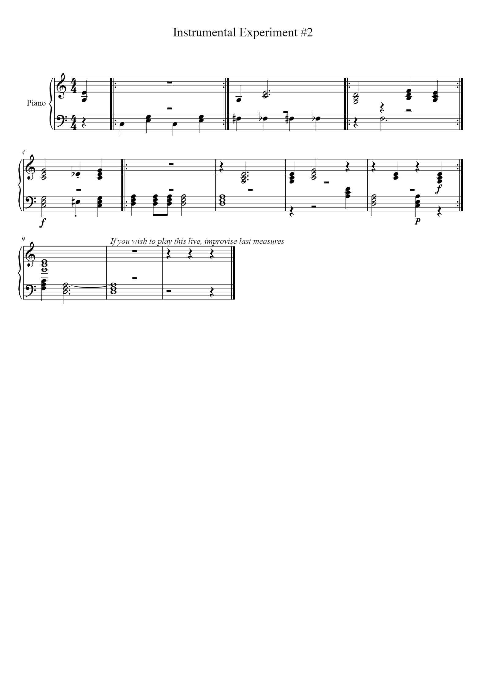 'Instrumental Experiment #2' - Piano Sheet Music By Elias Davis | TOPiano