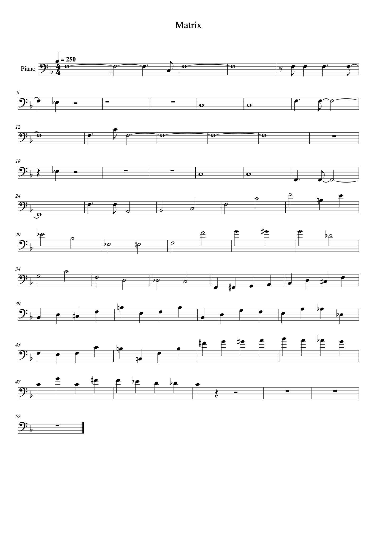 'Matrix' - Piano Sheet Music By trasposed by t.f | TOPiano