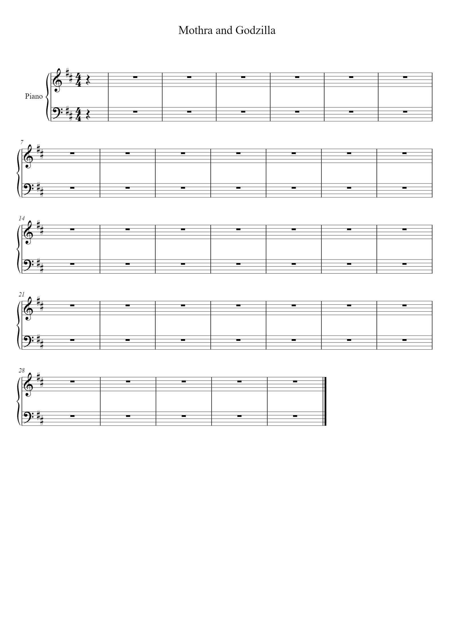 'Mothra and Godzilla' - Piano Sheet Music By sadfg | TOPiano
