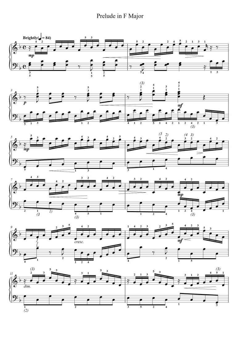 Prelude in F Major, BWV 927钢琴谱 - Johann Sebastian Bach BWV 927 - free ...