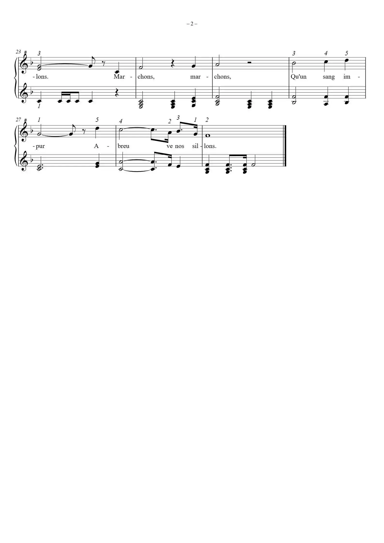 'La Marseillaise' - Beginner Piano Sheet Music by Jean-Claude Rouget de ...