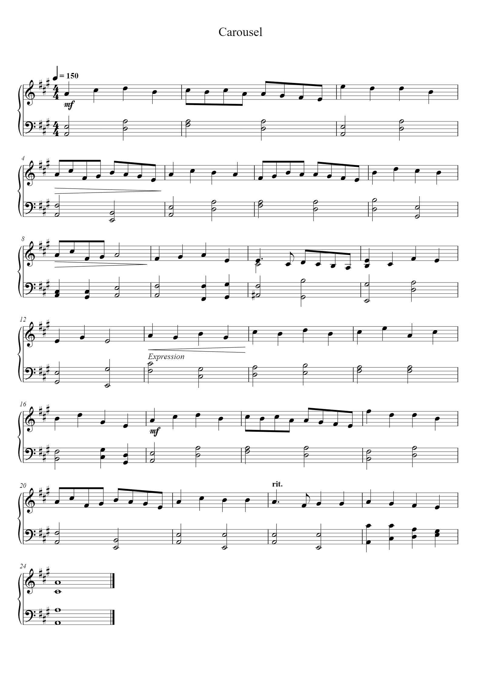 'Carousel' - Piano Sheet Music By Lunabile Veto | TOPiano