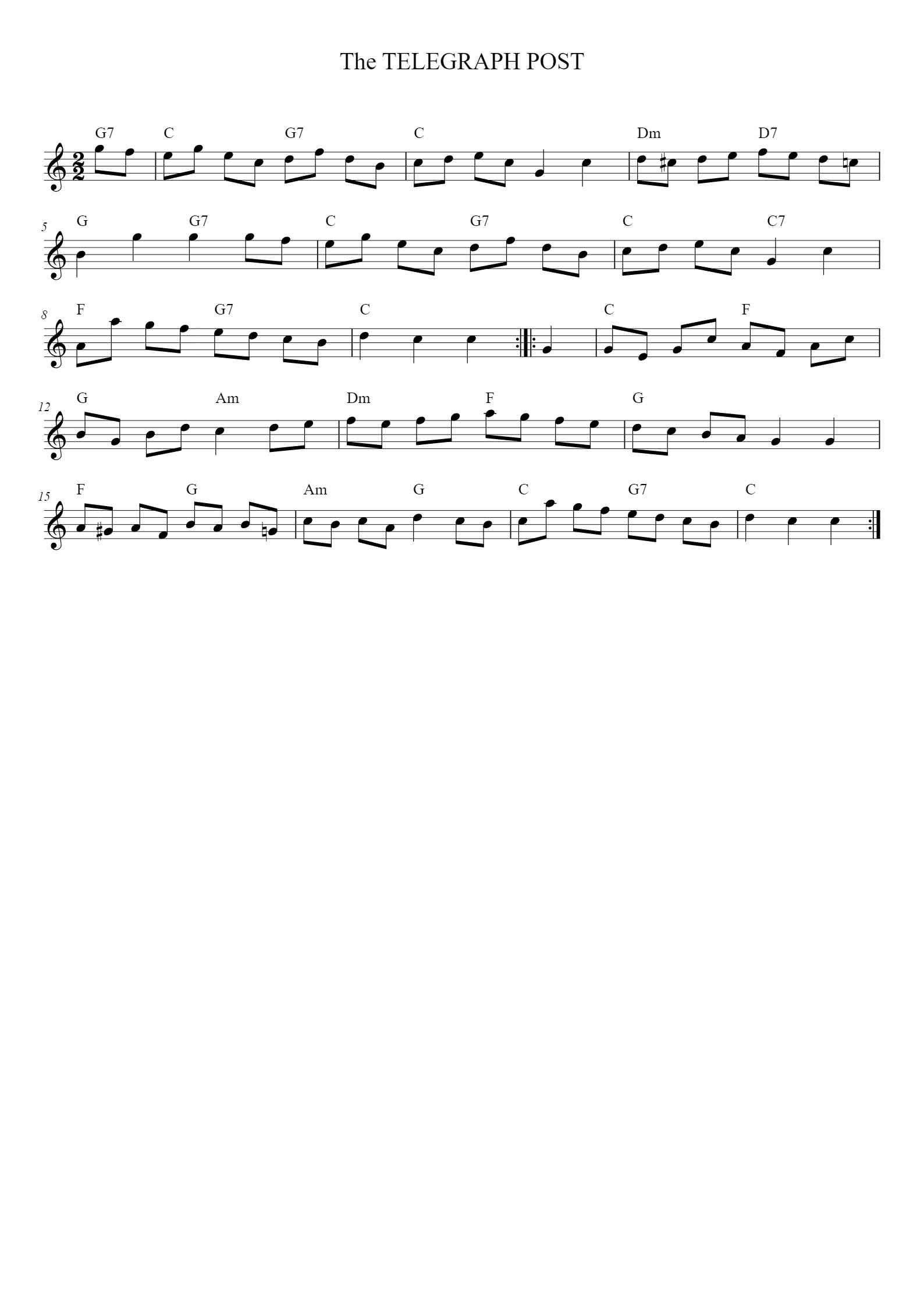 'The TELEGRAPH POST' - Piano Sheet Music By xxx | TOPiano