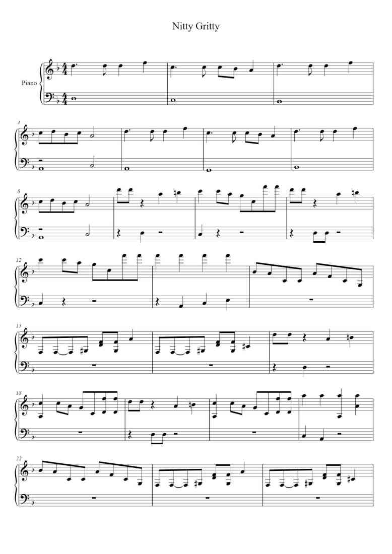 'Nitty Gritty' - Piano Sheet Music By Kelthea | TOPiano