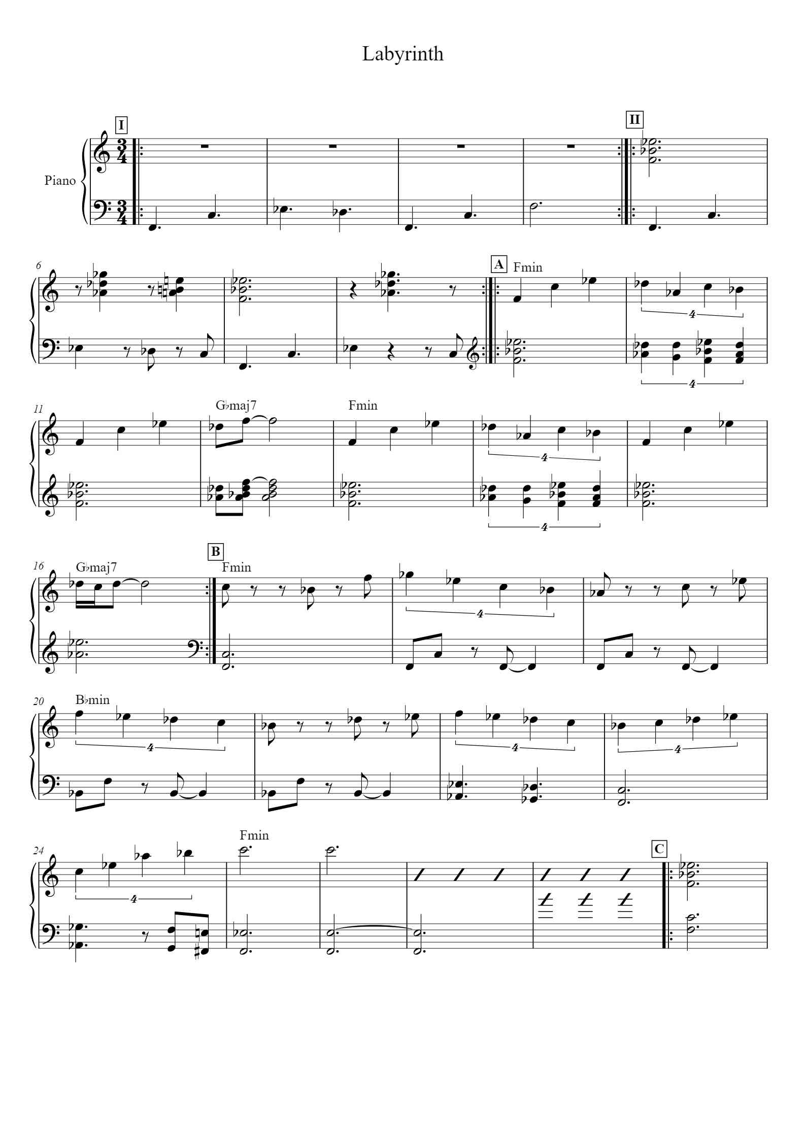 'Labyrinth' - Piano Sheet Music By Rafael Luna | TOPiano