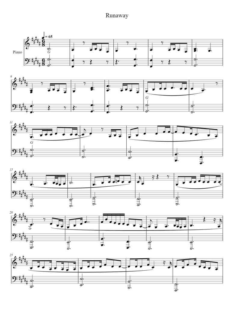 Runaway Piano Sheet Music By Aurora TOPiano runaway-piano-sheet-music-by-aurora-topiano