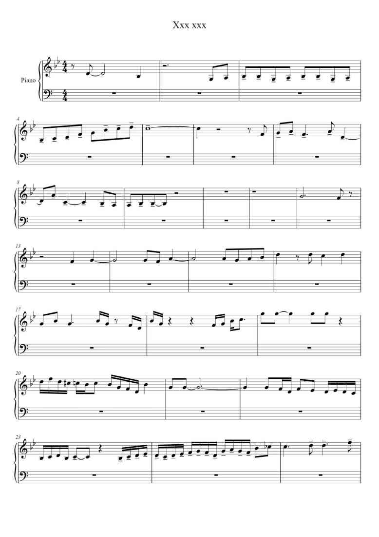 'Xxx xxx' - Piano Sheet Music By Komponist / Arrangeur | TOPiano