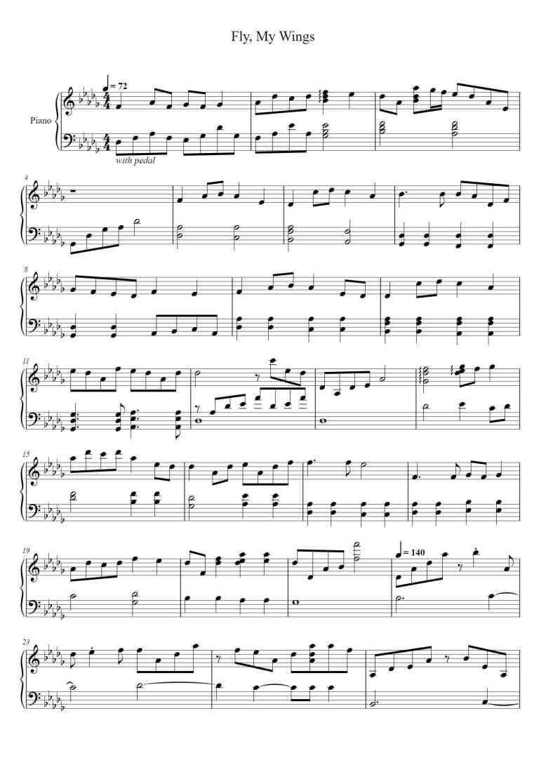 'Fly, My Wings' - Piano Sheet Music By Mili | TOPiano