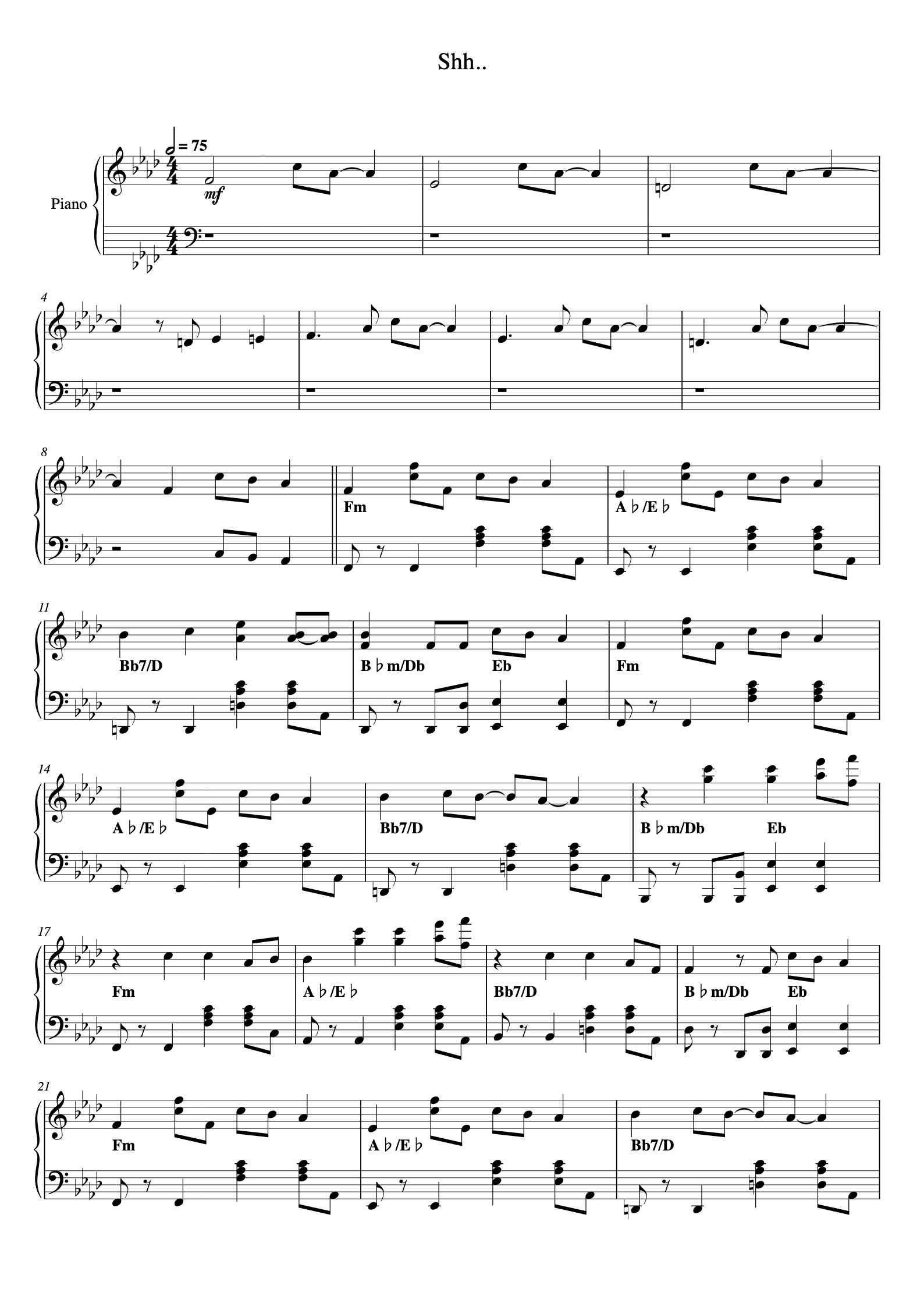 Shh.. – IU (Feat. HYEIN & WONSUN JOE)钢琴谱 - IU - free piano sheet music ...