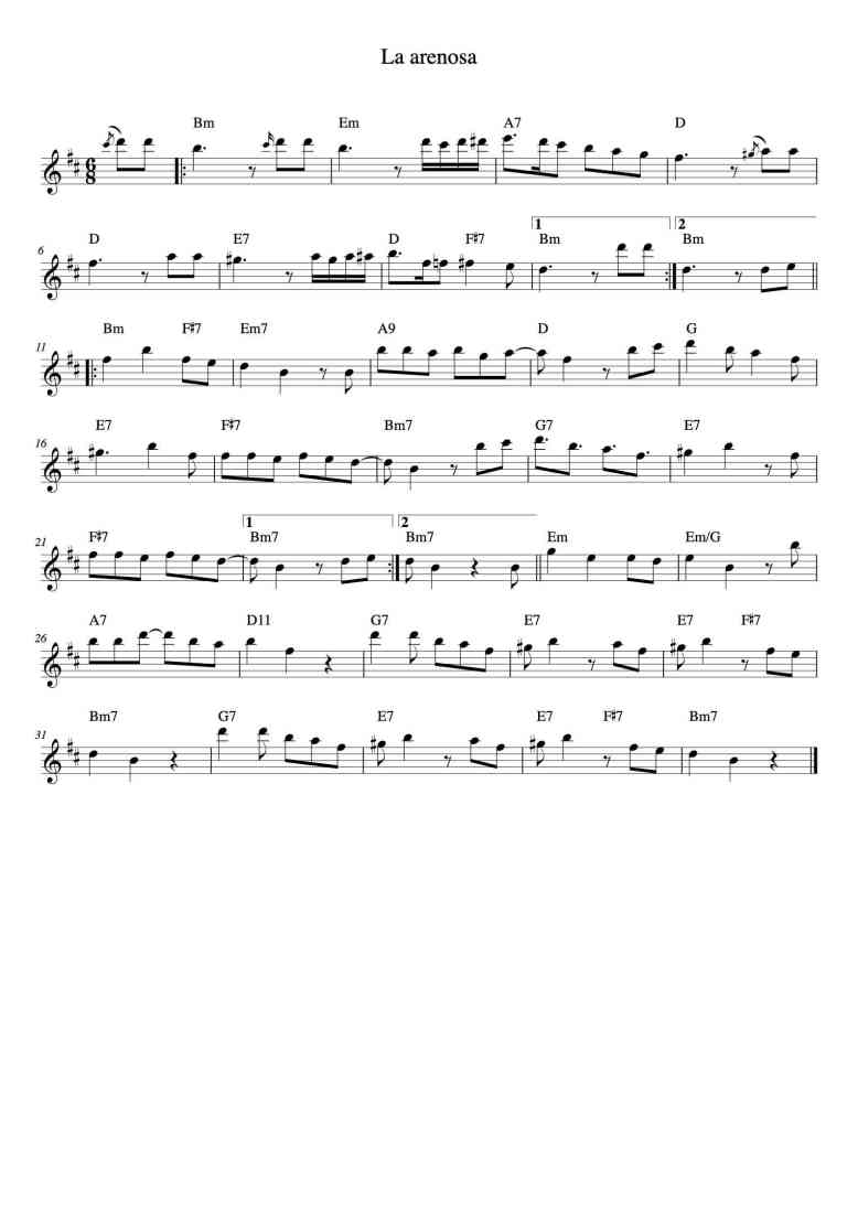 'La arenosa' - Piano Sheet Music By Manuel J. Castilla / Gustavo ...