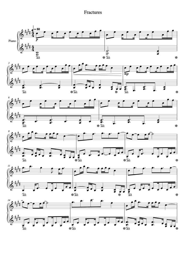 'Fractures' - Piano Sheet Music By William Rappaport | TOPiano