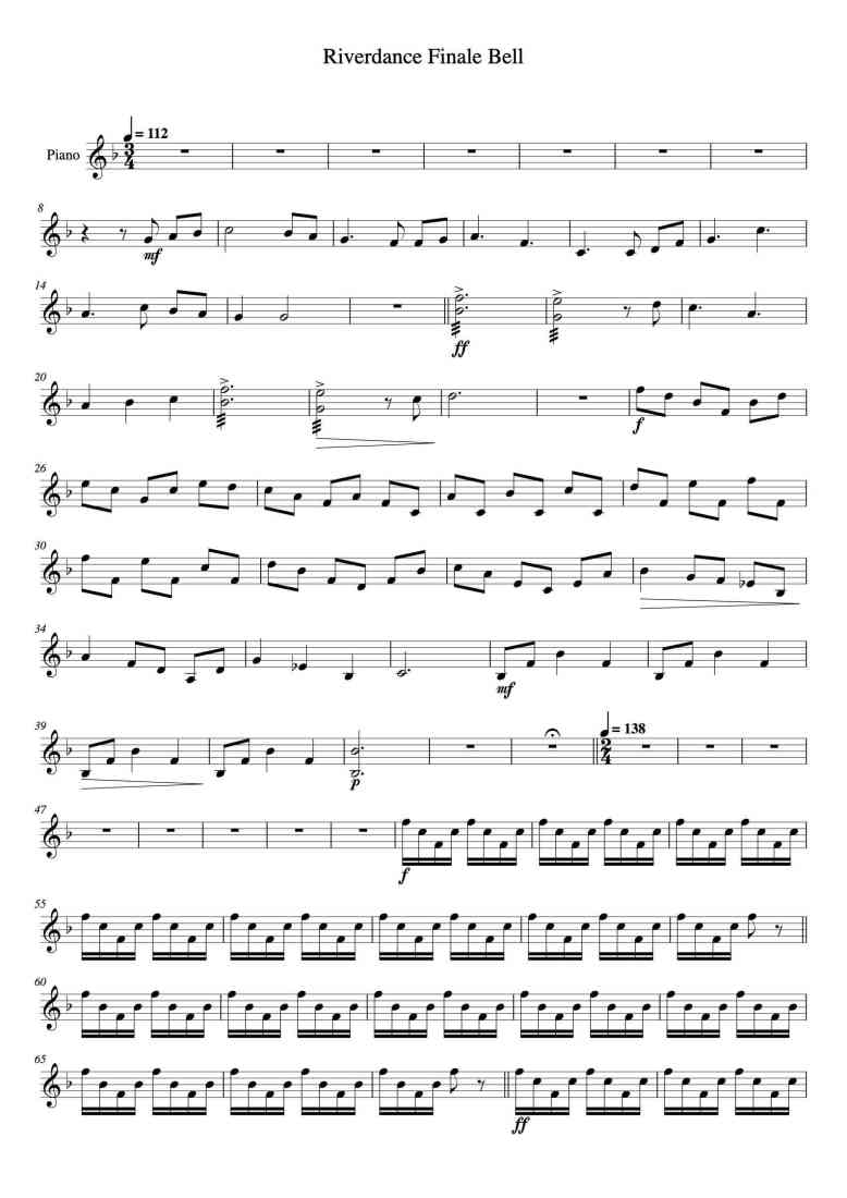 'Riverdance Finale Bell' - Piano Sheet Music By xxx | TOPiano