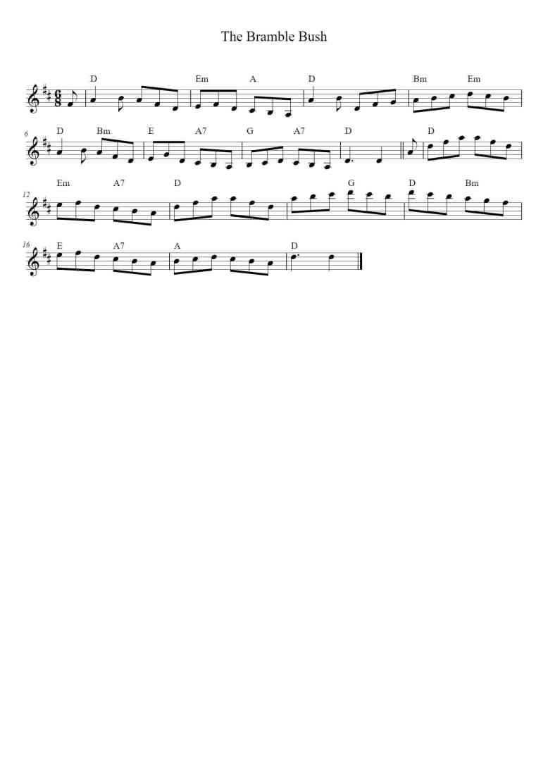 'The Bramble Bush' - Piano Sheet Music By Trad. | TOPiano