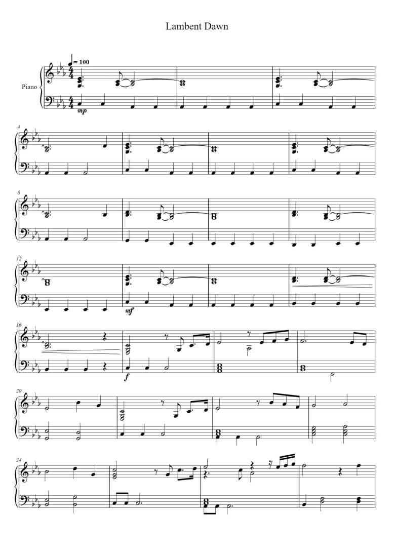 'Lambent Dawn' - Piano Sheet Music By Greenpir | TOPiano