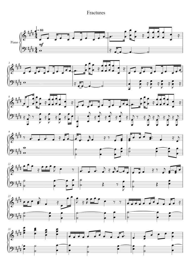 'Fractures' - Piano Sheet Music By Illenium | TOPiano