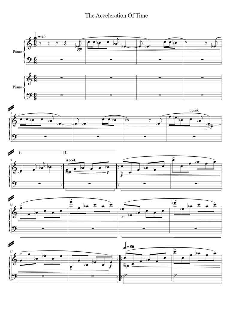 'The Acceleration Of Time' - Piano Sheet Music By Lillian | TOPiano