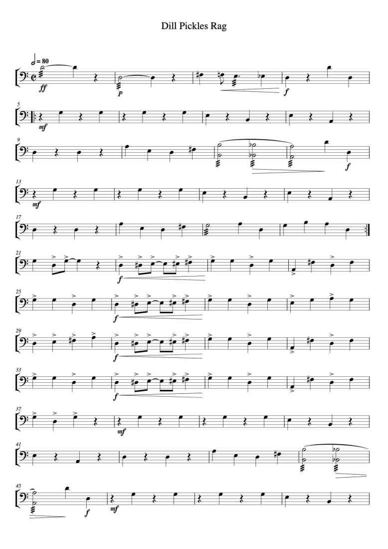 'Dill Pickles Rag' - Piano Sheet Music By Chas. Johnson Bob Becher ...