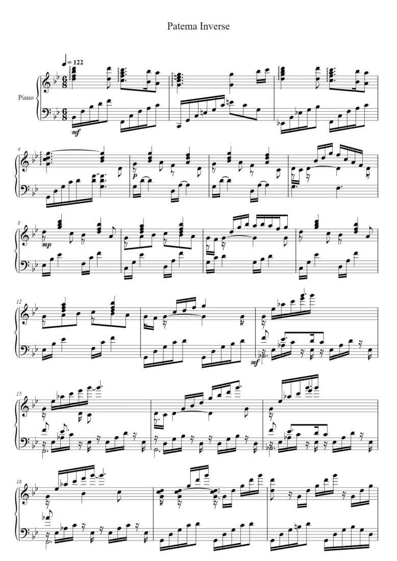 Animenz版】Patema Inverse - Sakasama no Patema ED' - Piano Sheet Music By ...
