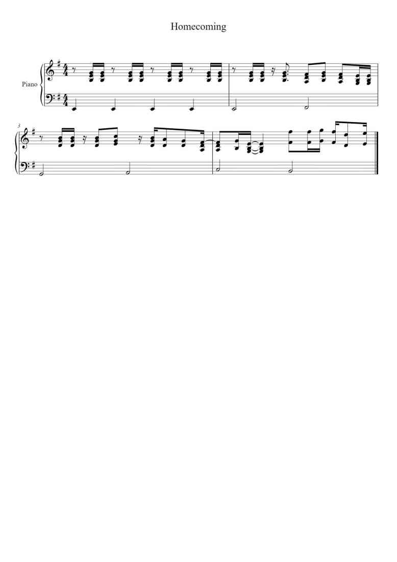 'Homecoming' - Piano Sheet Music By Kanye West | TOPiano