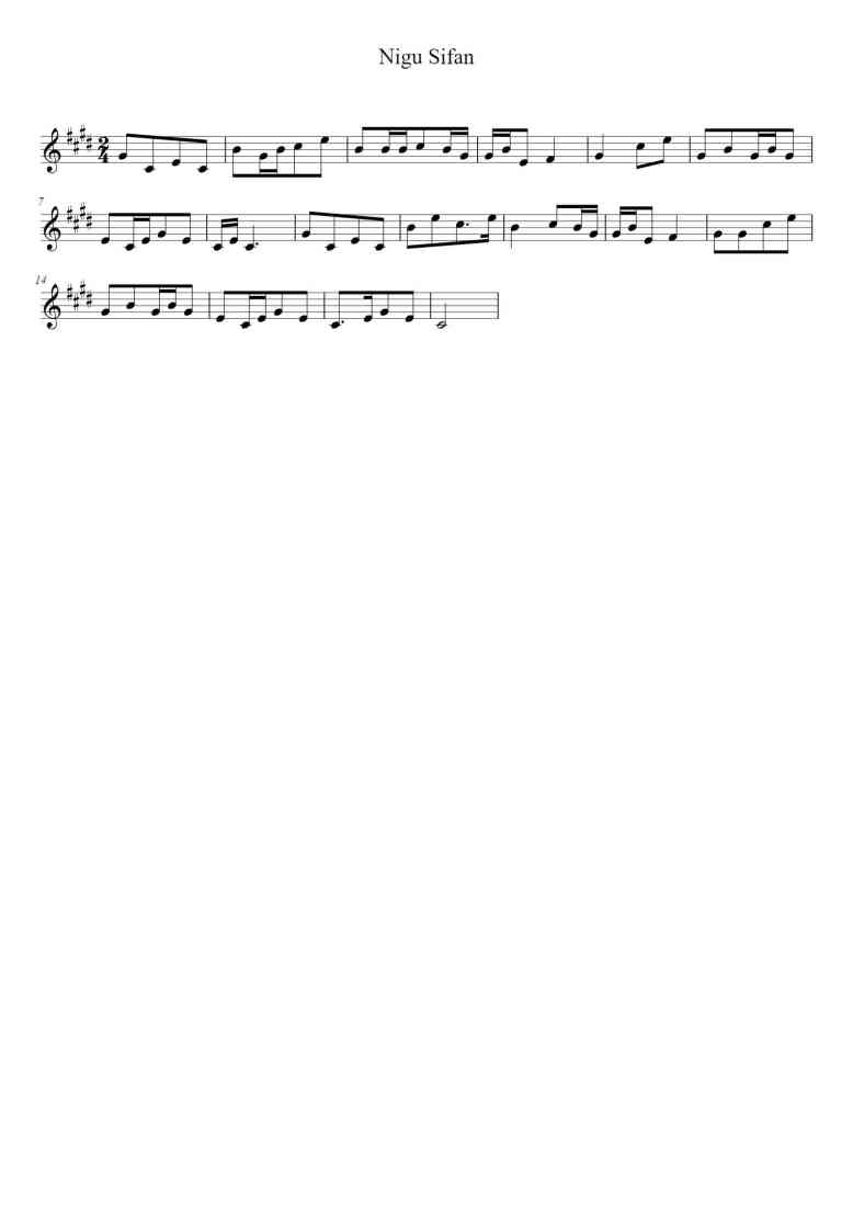 'Nigu Sifan' - Piano Sheet Music By xxx | TOPiano