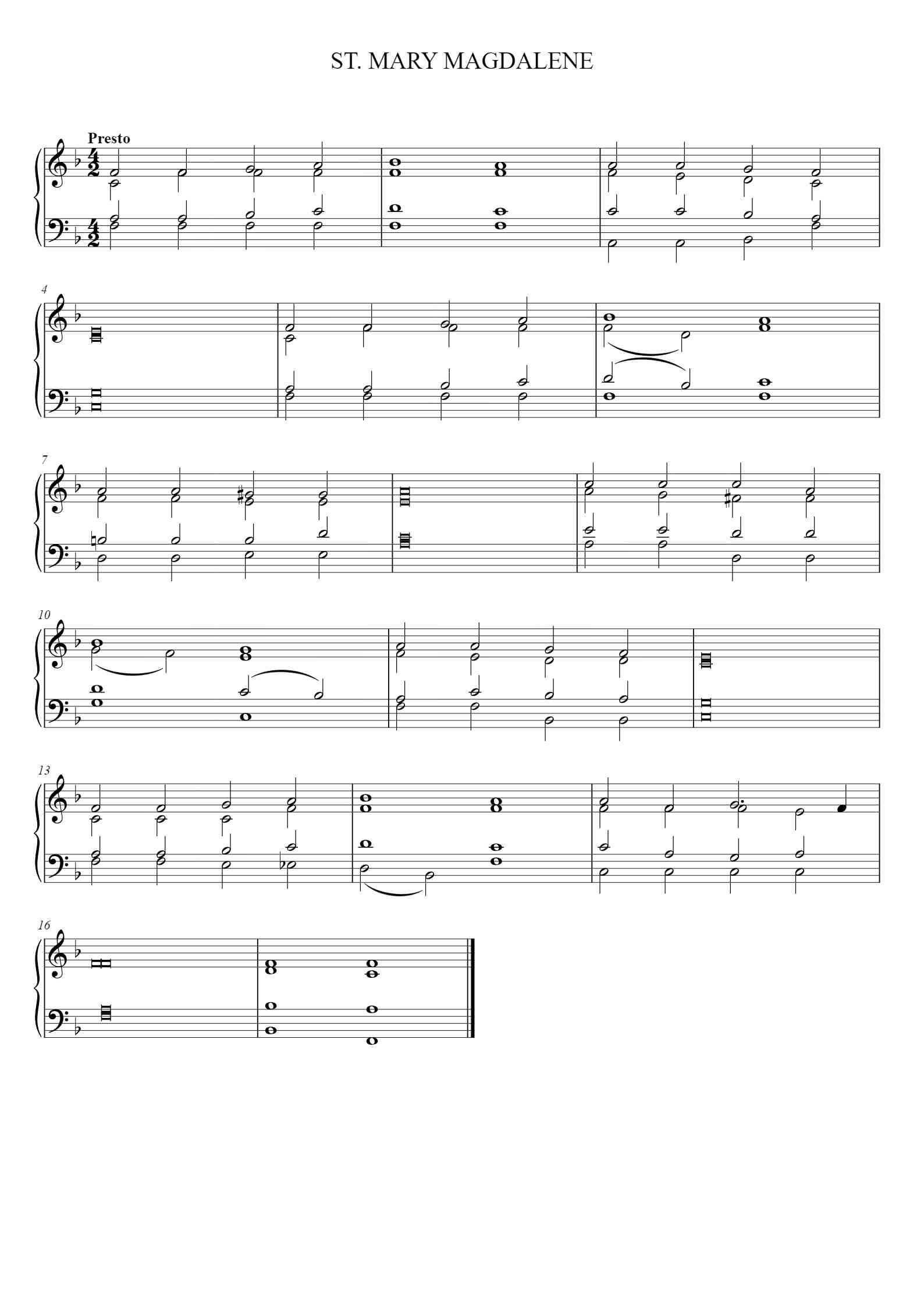'ST. MARY MAGDALENE' - Piano Sheet Music By John B. Dykes | TOPiano