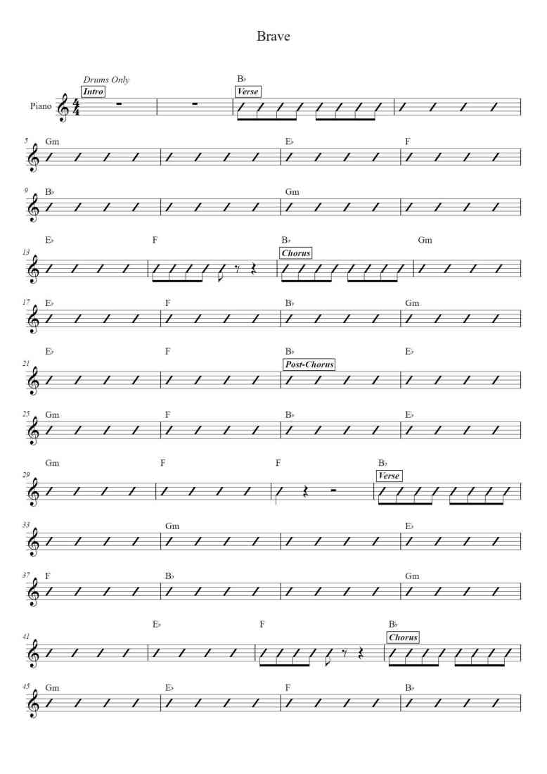 'Brave' - Piano Sheet Music By xxx | TOPiano