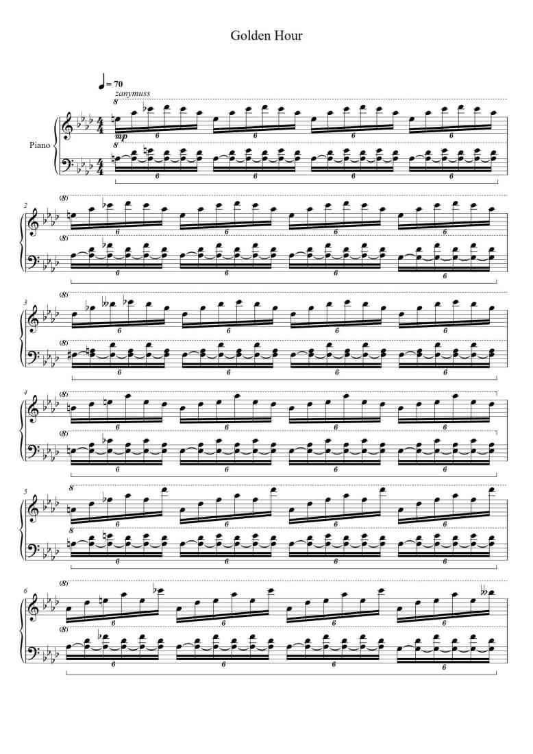 'Golden Hour' - Piano Sheet Music By JVKE | TOPiano