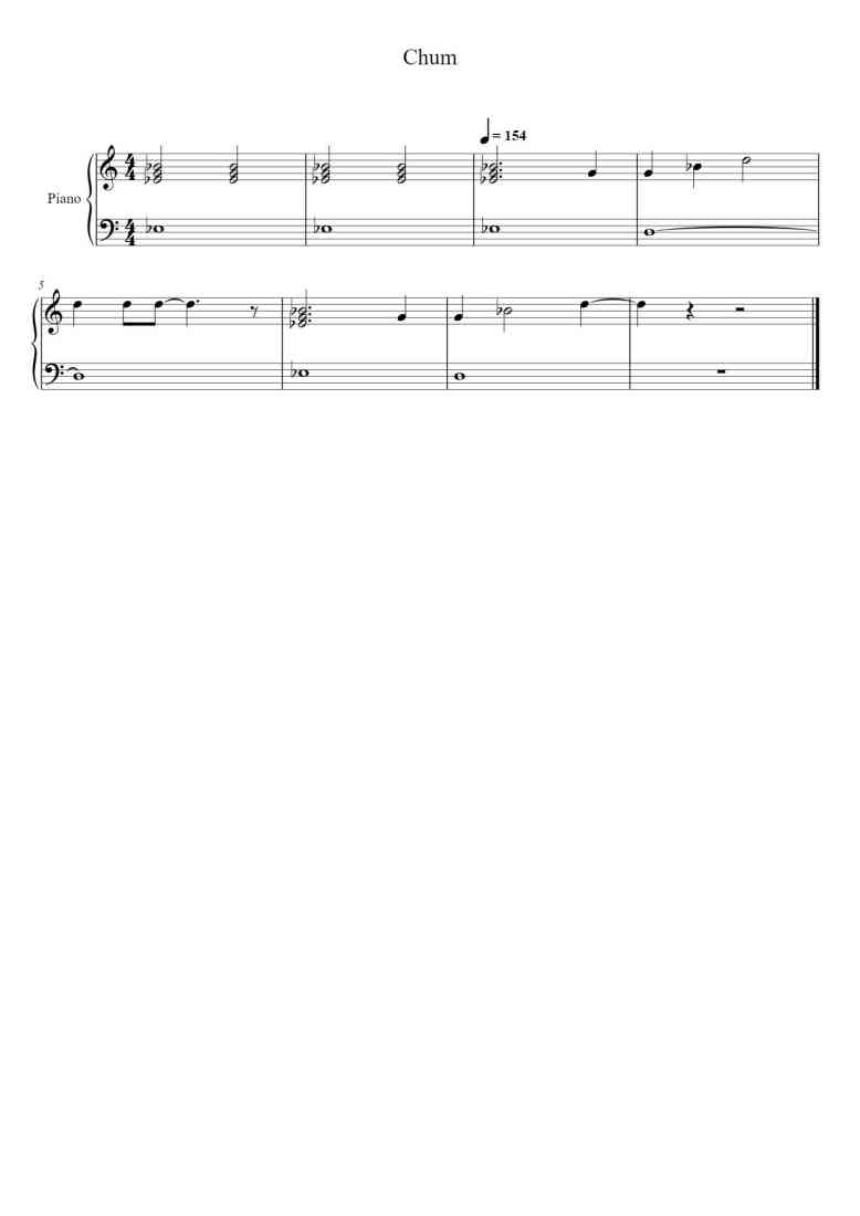 'Chum' - Piano Sheet Music By Earl Sweatshirt | TOPiano