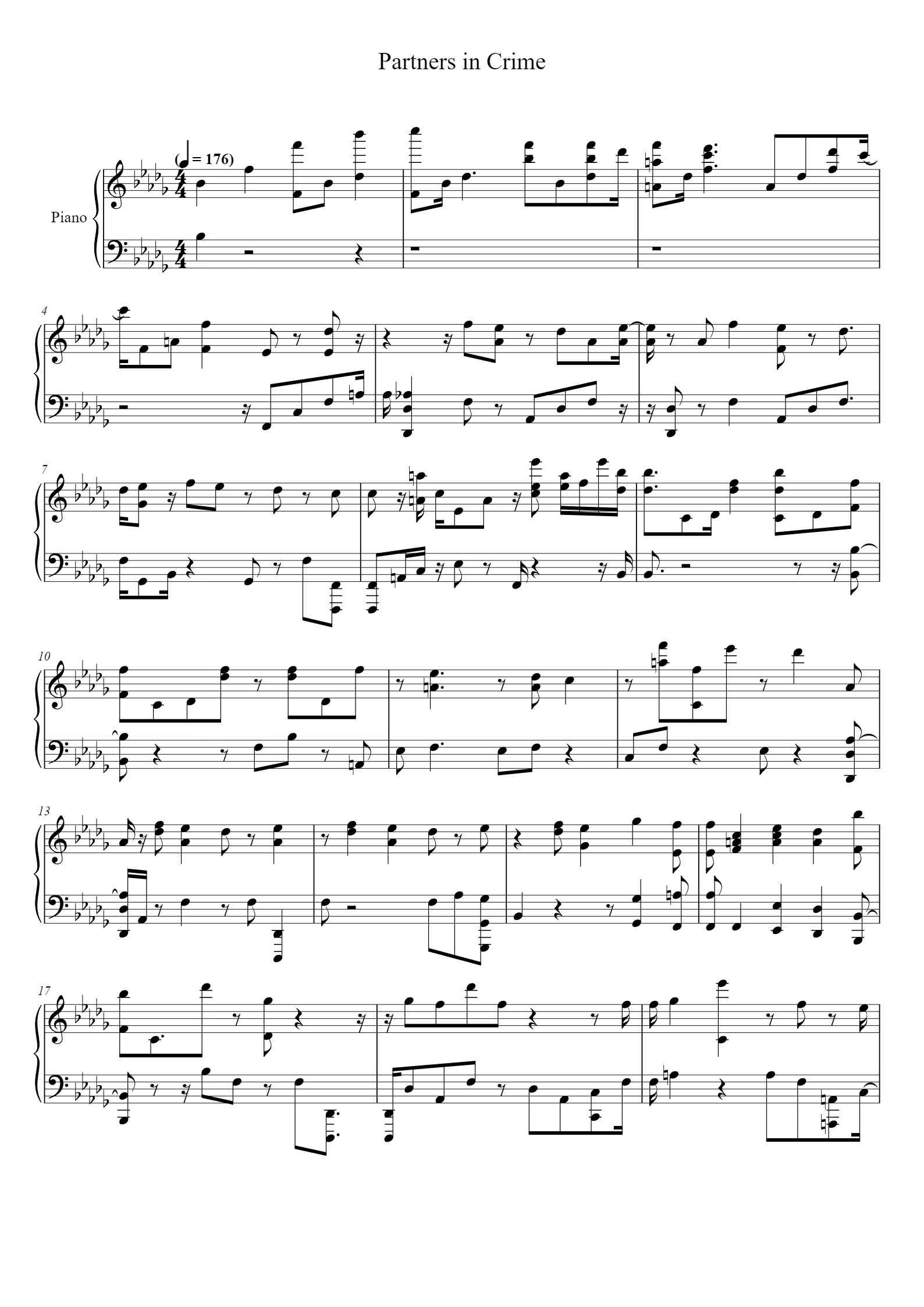 'Partners in Crime' - Piano Sheet Music By Set It Off | TOPiano
