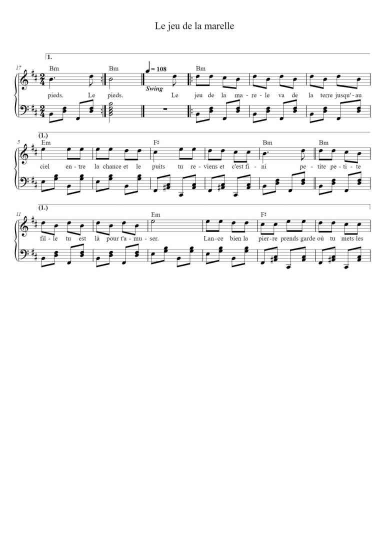 'Le jeu de la marelle' - Piano Sheet Music By J.C. Pereira Conde, F.Leibovitz | TOPiano