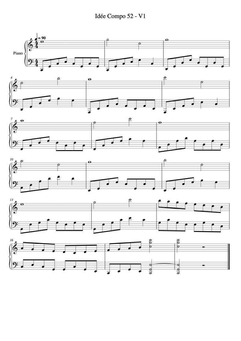 'Idée Compo 52 - V1' - Piano Sheet Music By Bobchi Berrine | TOPiano