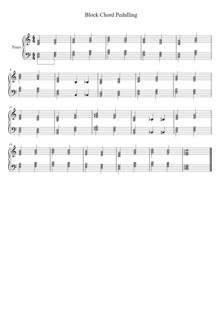 'Block Chord Pedalling' - Piano Sheet Music By Joni Jackson | TOPiano