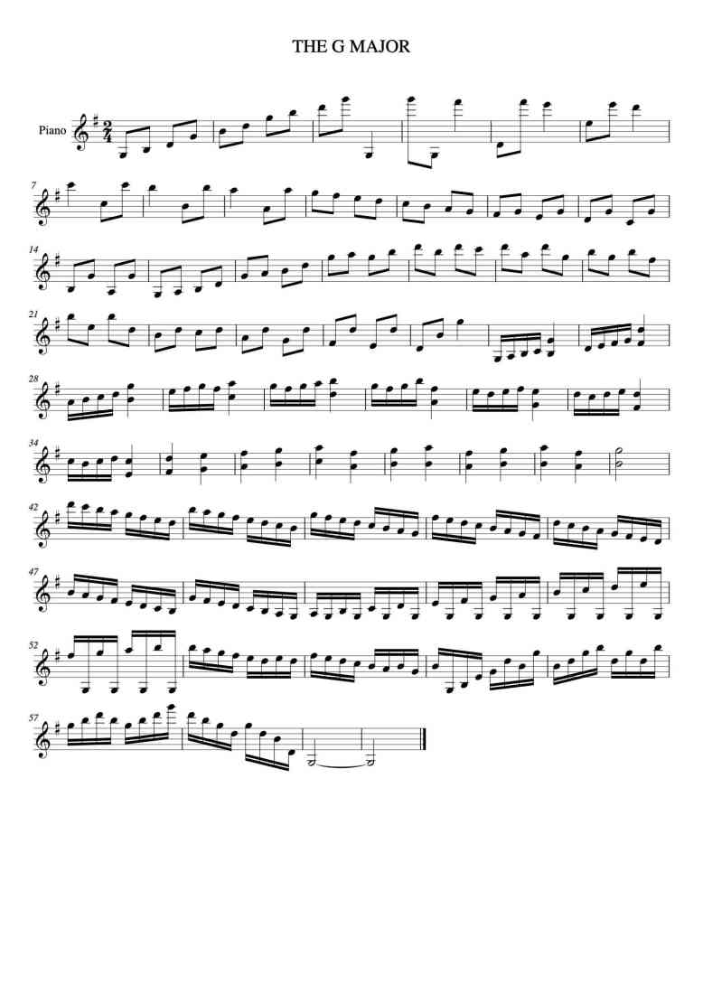 'THE G MAJOR' - Piano Sheet Music By DEVENDRA SODHA YOGENDRA SODHA ...