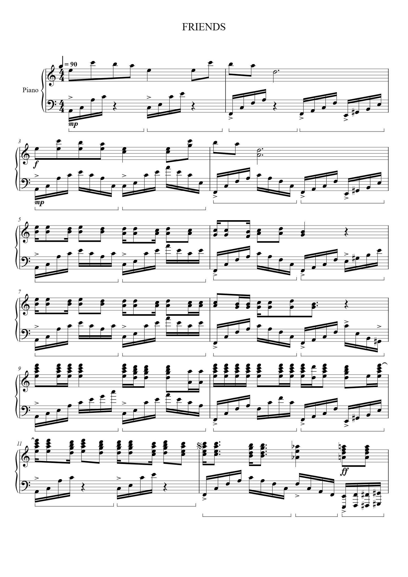 'FRIENDS' - Piano Sheet Music By Marshmello | TOPiano