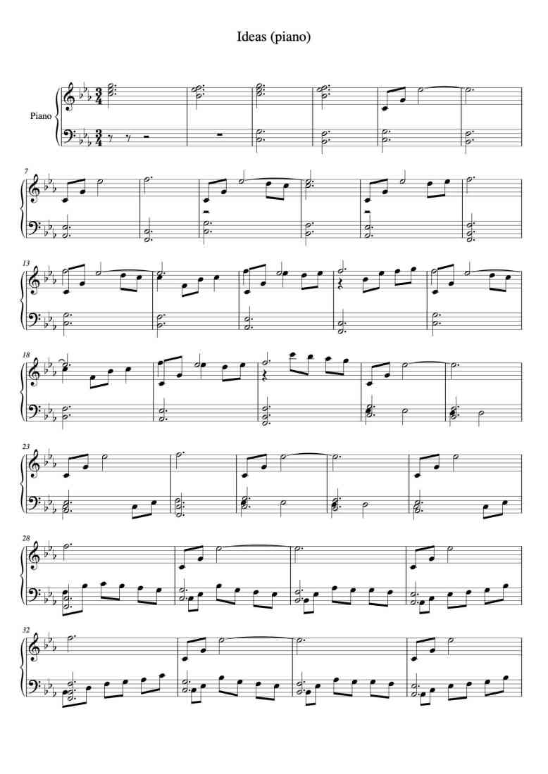 'Ideas (piano)' - Piano Sheet Music By xxx | TOPiano