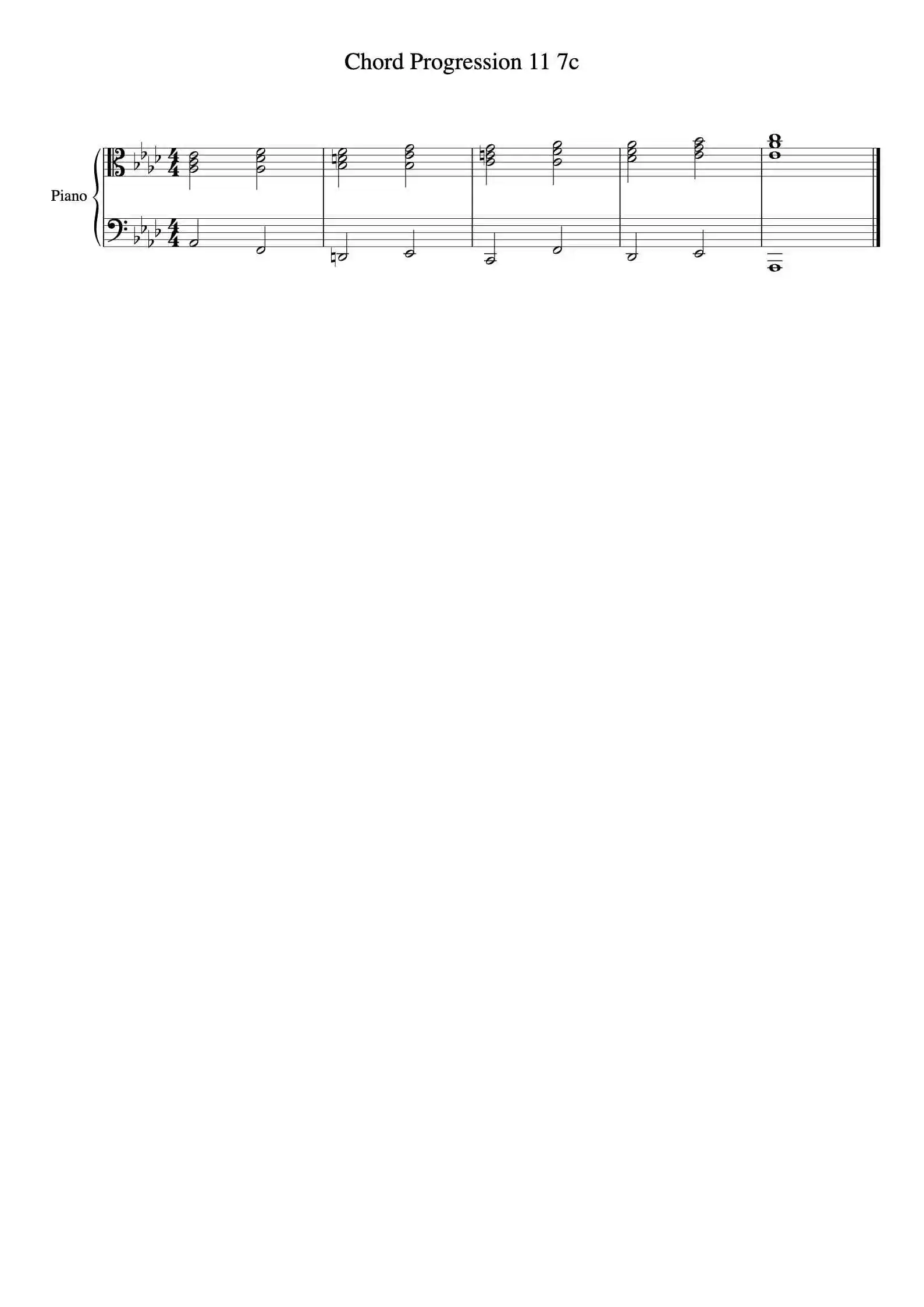 'Chord Progression 11 7c' - Beginner Piano Sheet Music by unknown | TOPiano