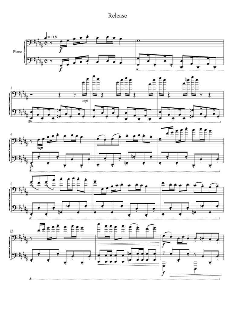 'Release' - Piano Sheet Music By atsuover & RageMiner Zack Nguyen | TOPiano