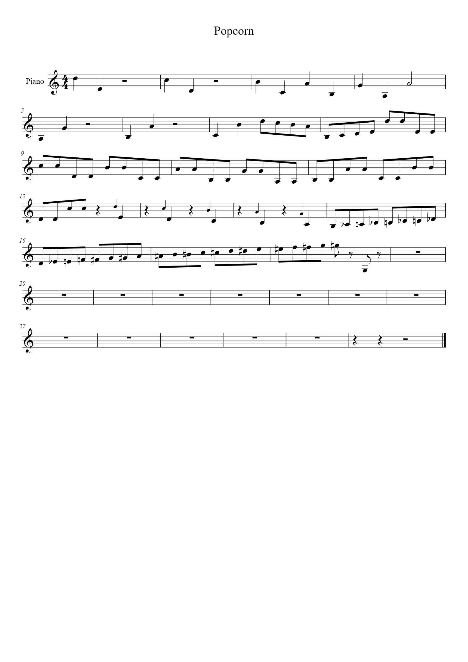 'Popcorn' - Piano Sheet Music By Gorphne | TOPiano