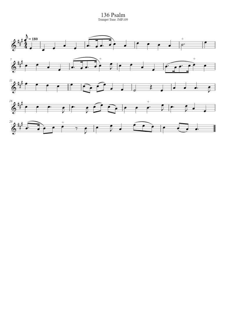 136 Psalm钢琴谱 - "or Trumpet Tune." - free piano sheet music - PiaNoproblem