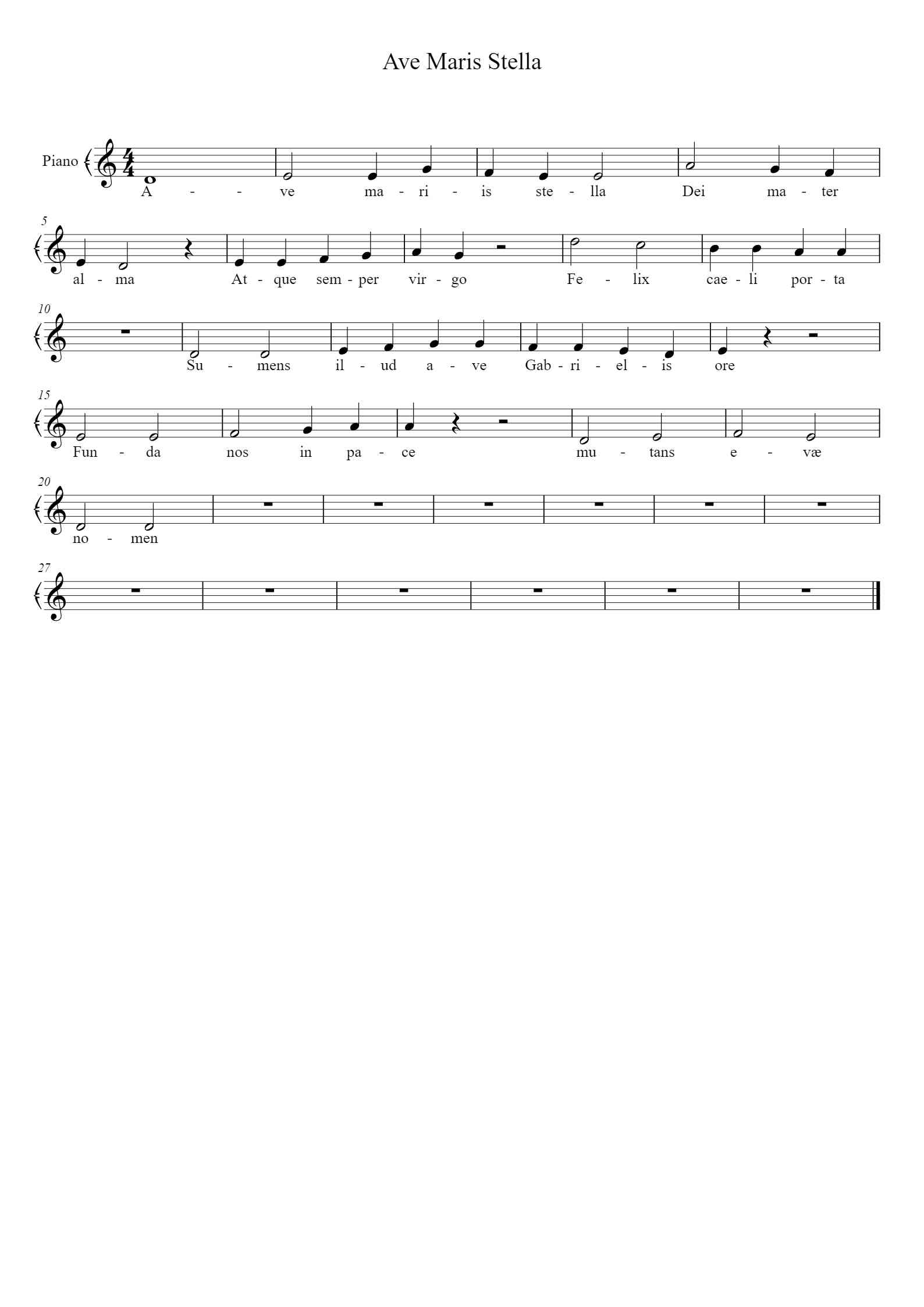 'Ave Maris Stella' - Piano Sheet Music By Molly Robson | TOPiano