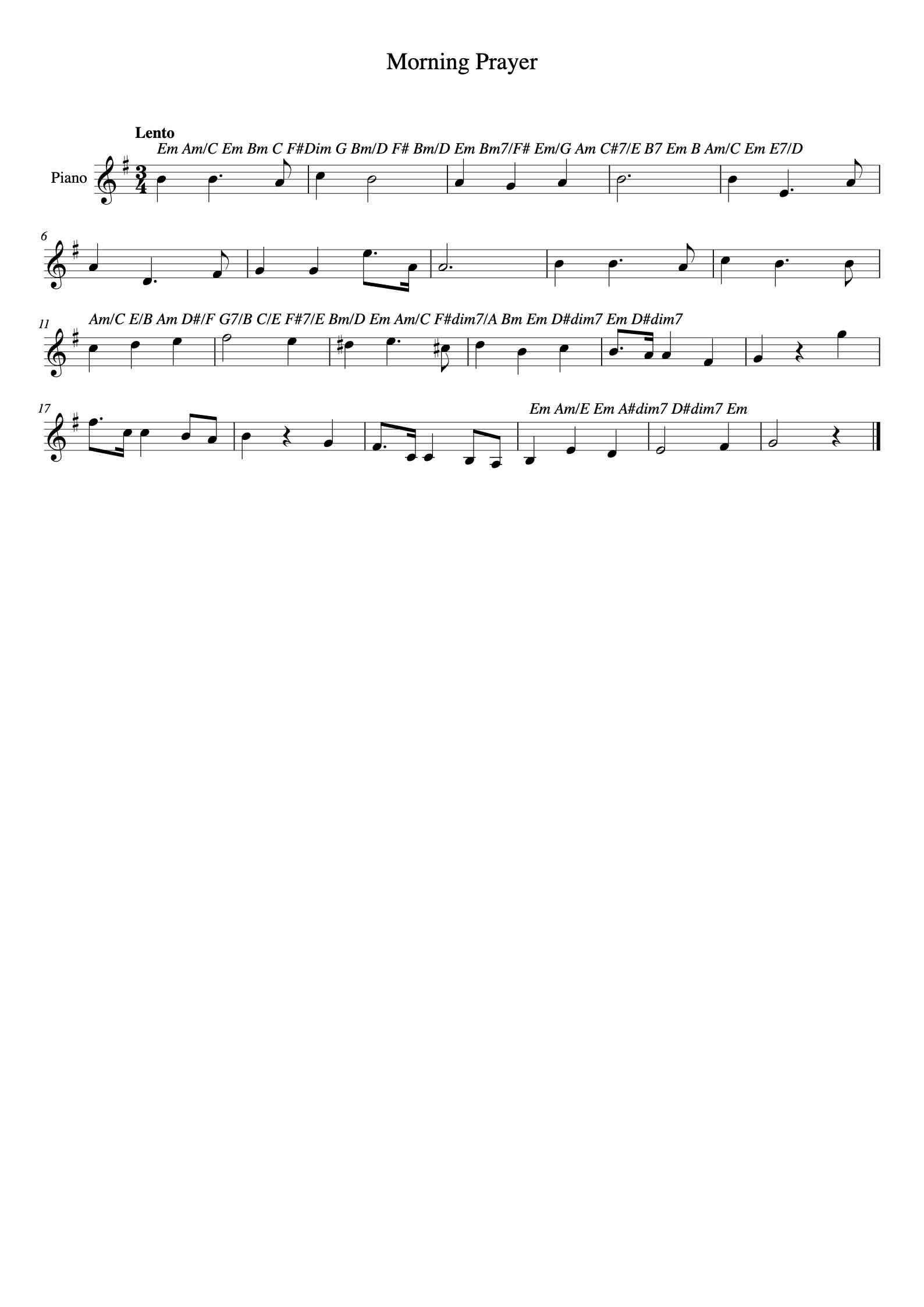 Morning Prayer钢琴谱 - Andrew Hoff - free piano sheet music - PiaNoproblem