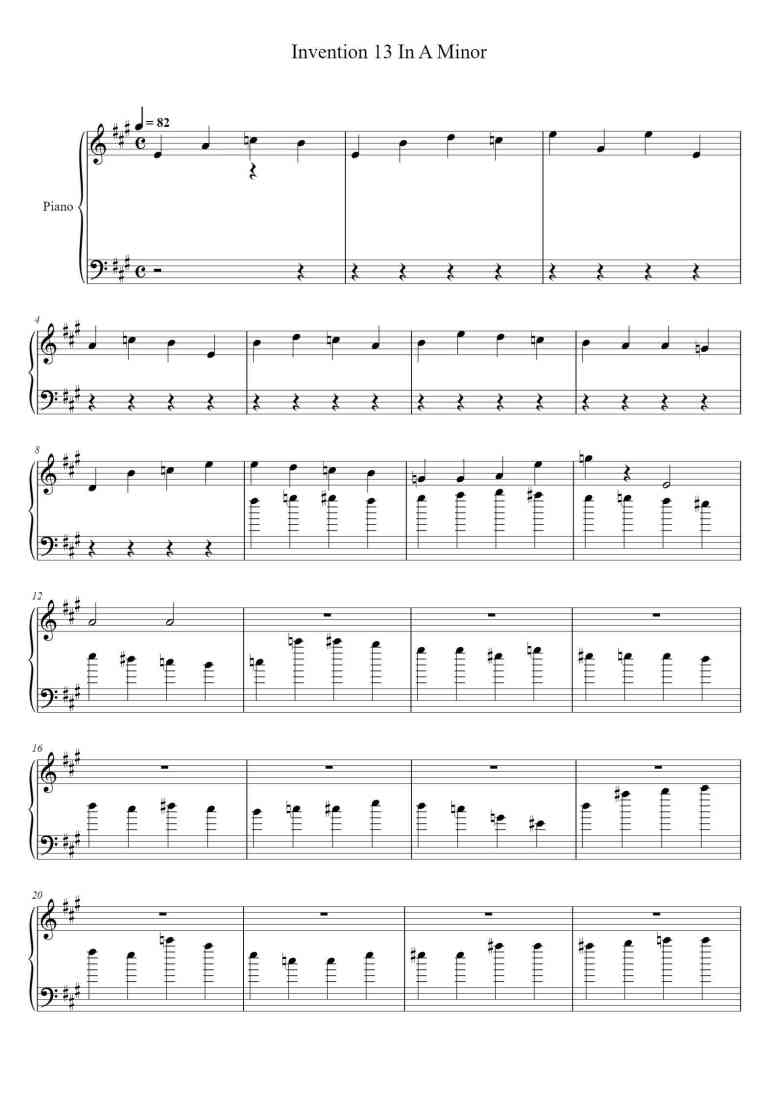 'Invention 13 In A Minor' - Piano Sheet Music By J.S Bach | TOPiano