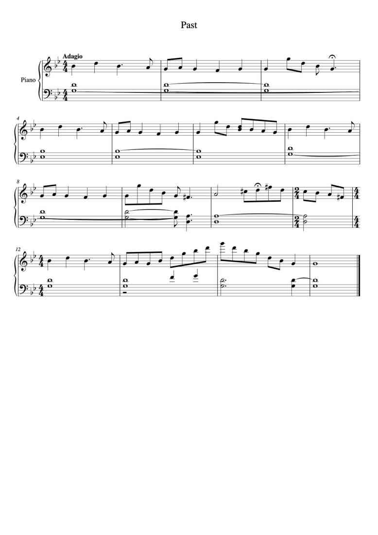 'Past' - Piano Sheet Music By Kevin Manthei | TOPiano
