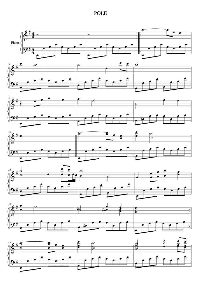 'POLE・第二章——『忧伤歌声』' - Piano Sheet Music By Djelem | TOPiano
