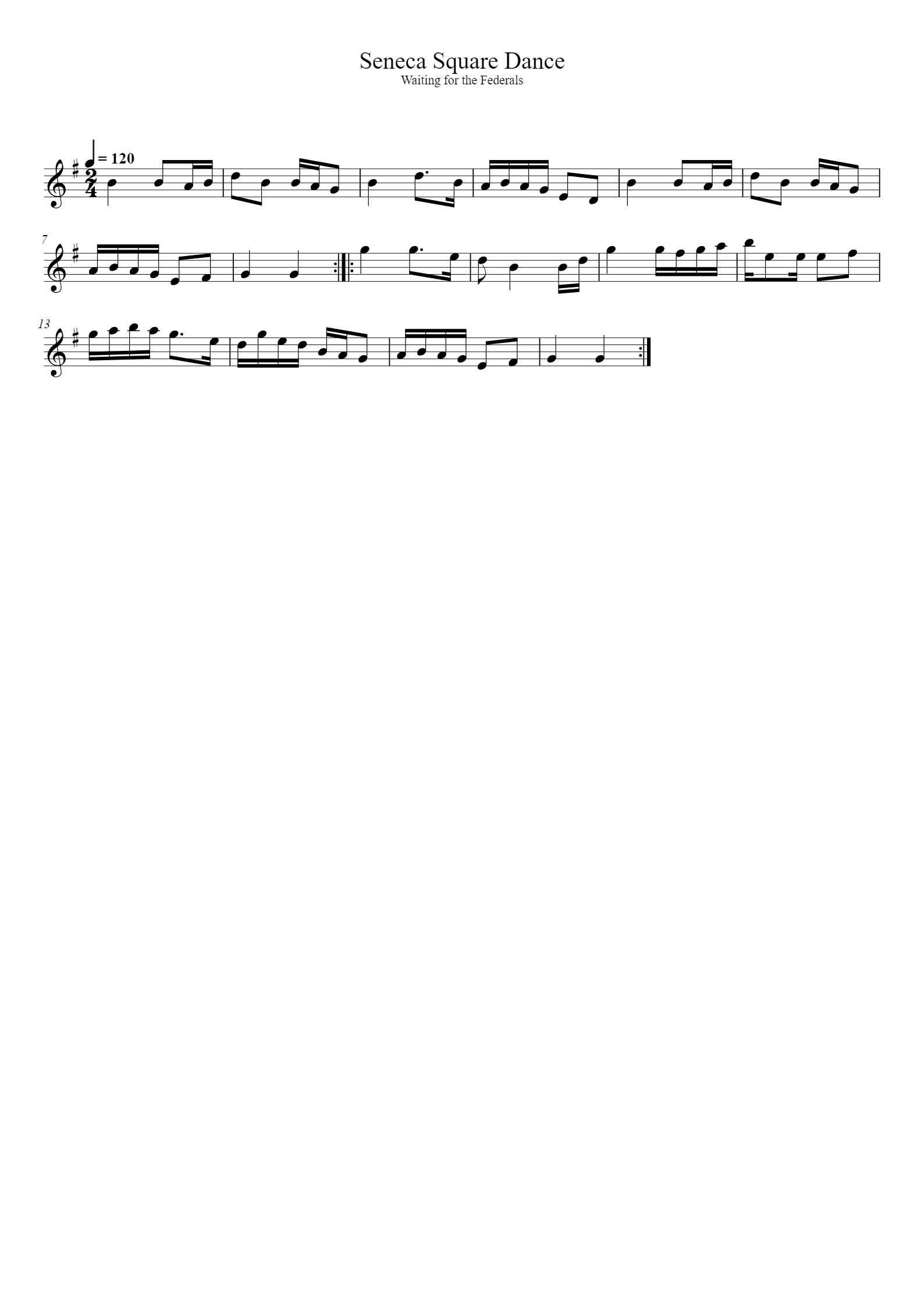 'Seneca Square Dance' - Piano Sheet Music By xxx | TOPiano