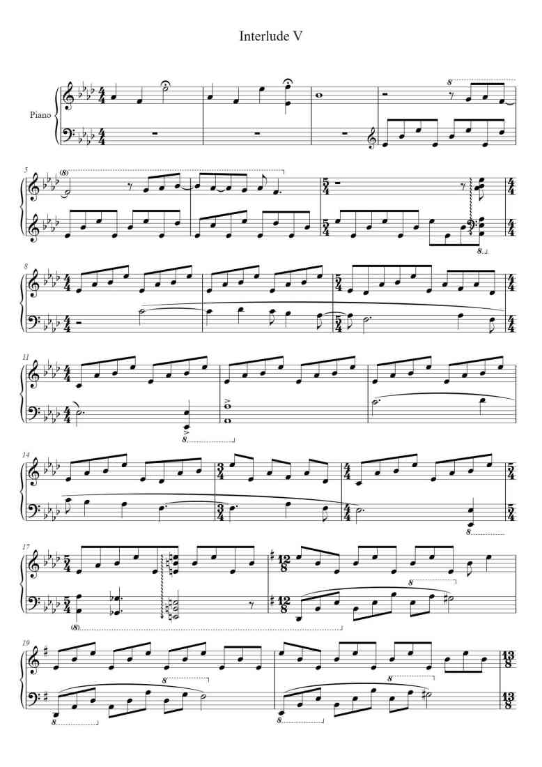 'Interlude V' - Piano Sheet Music By Chip Davis / Jackson Berkey | TOPiano