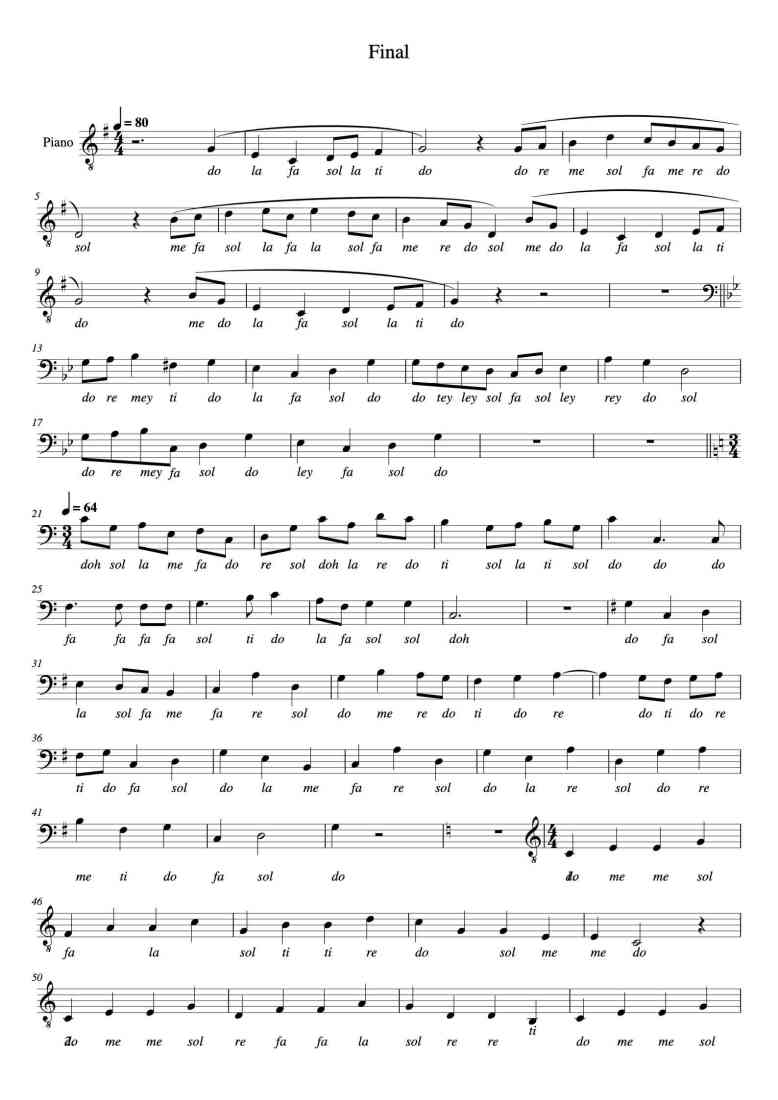 'Final' - Piano Sheet Music By Composer | TOPiano