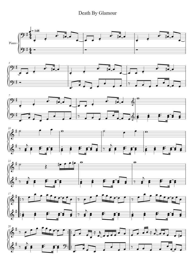 'Death By Glamour - Toby Fox' - Piano Sheet Music By Toby Fox | TOPiano